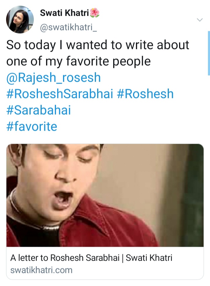 A letter to Roshesh Sarabhai - Swati Khatri